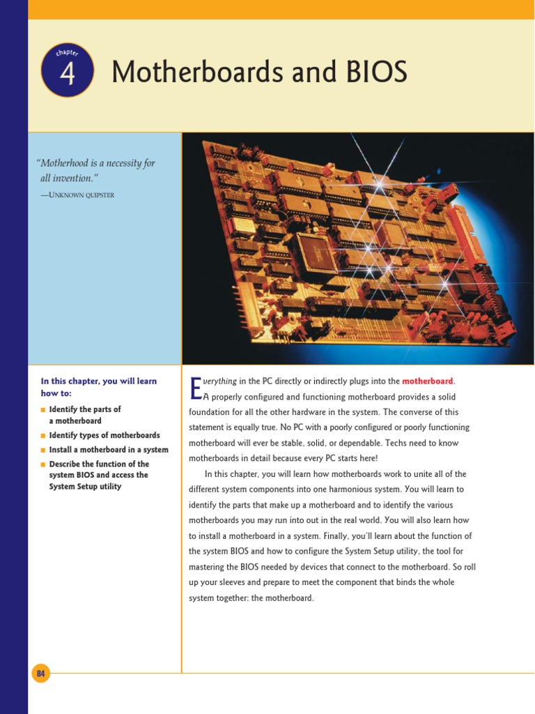 Motherboard And Bios Pdf Bios Personal Computers