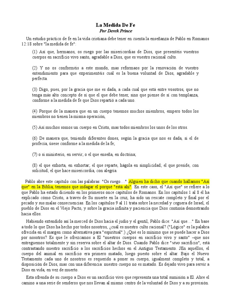 Medida de Fe Derek Prince | PDF | Unión Europea | Religión y creencia