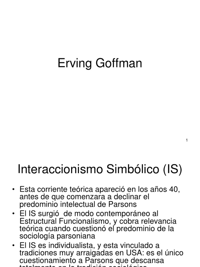 Erving Goffman | PDF | Sociología | Sociedad