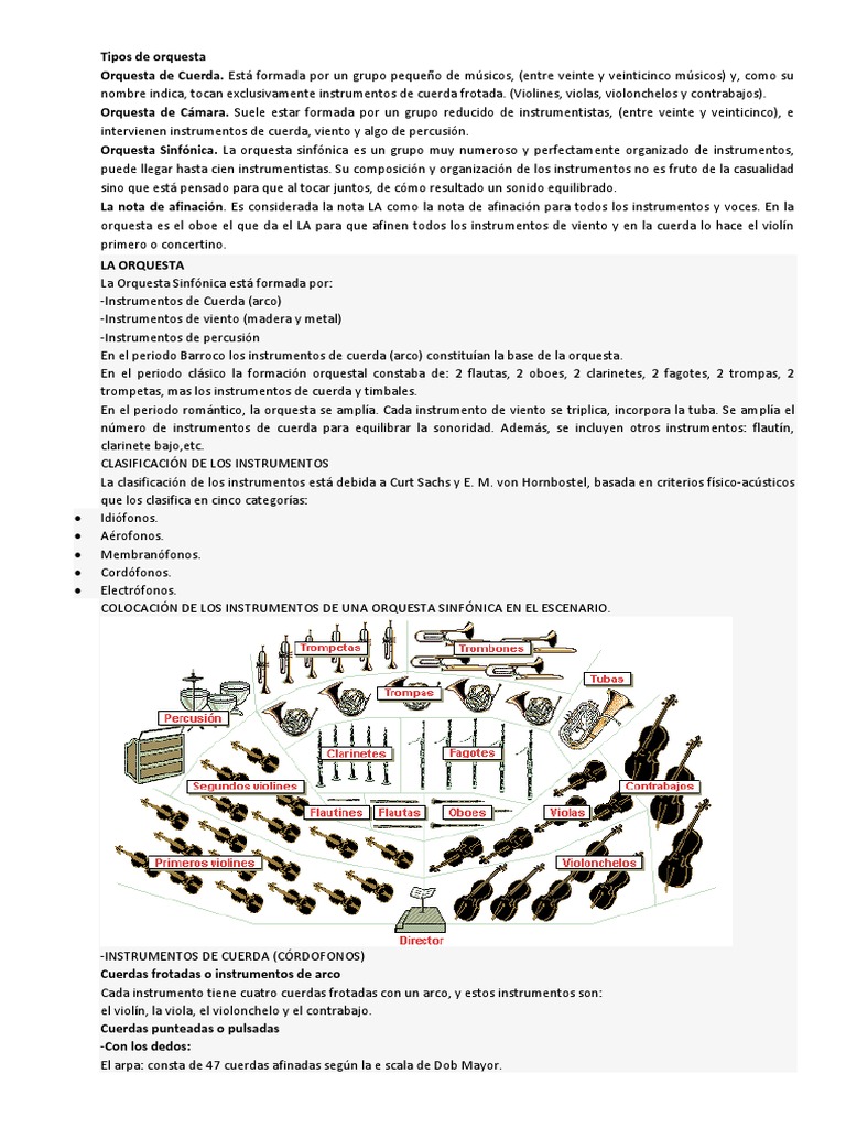 Tipos de Orquesta | PDF | Instrumentos musicales | Clarinete