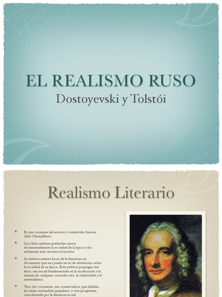 Realismo Ruso: Dostoyevski y Tolstói | PDF
