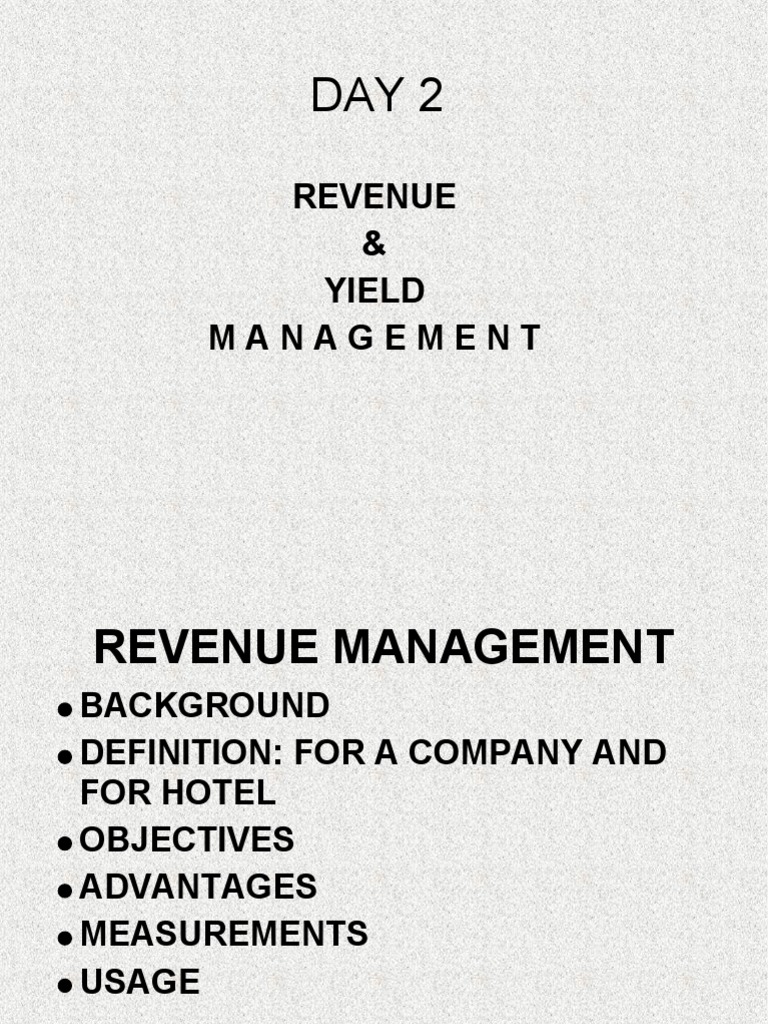 Revenue & Yield Management | PDF | Business Economics | Market (Economics)