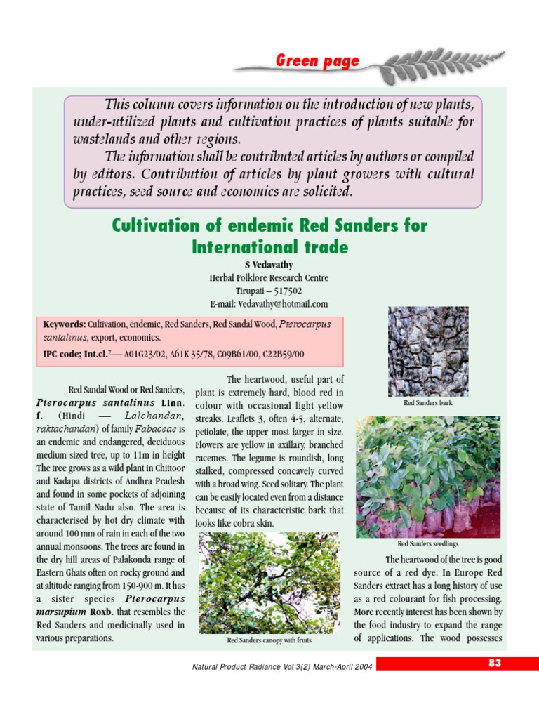 Red Sanders | PDF | Trees | Wood