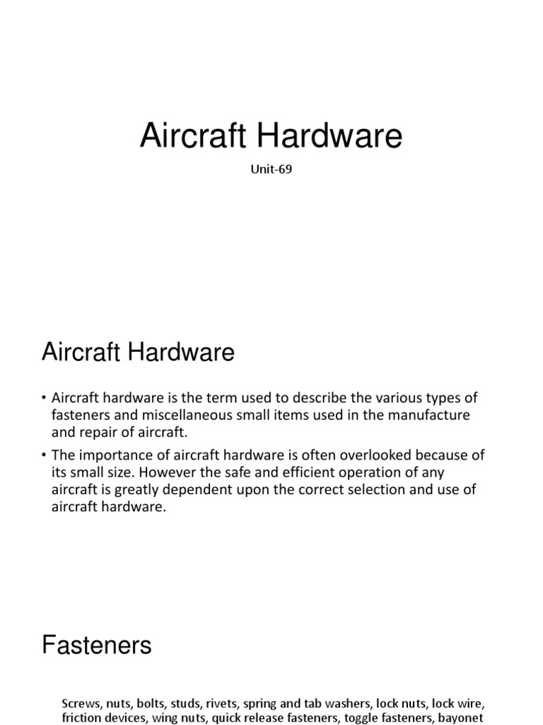 Aircraft Hardware | PDF | Screw | Nut (Hardware)