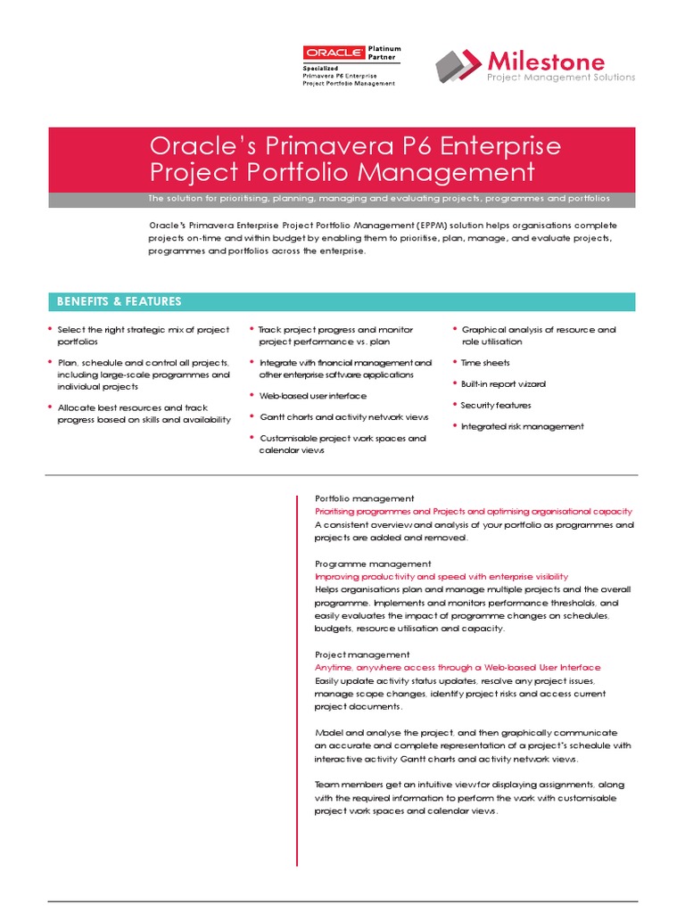 Oracle Primavera P6 EPPM | PDF | Business Process Management | Oracle ...