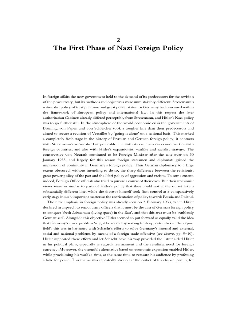 Early Nazi Foreign Policy | PDF | Nazi Germany | Adolf Hitler