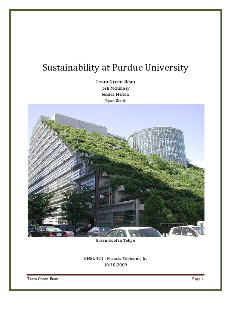 Sustainability at Purdue University | PDF | Green Building | Leadership ...