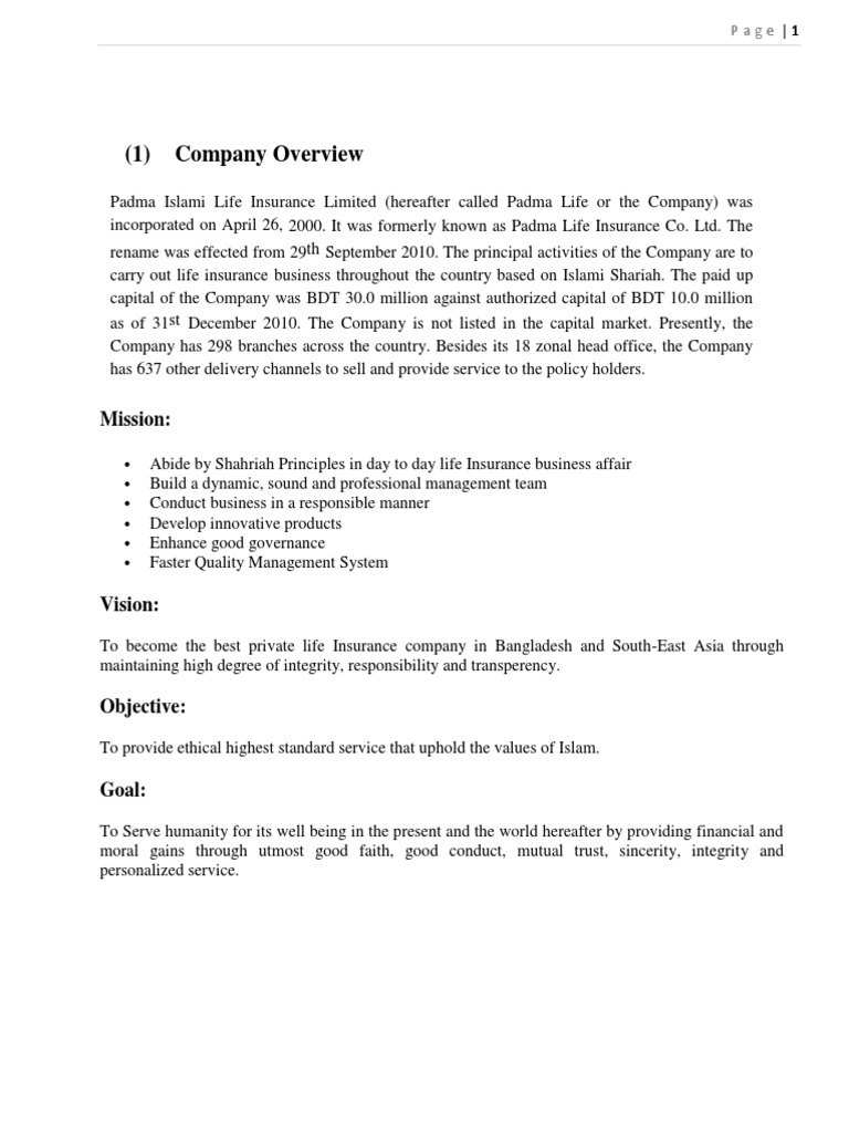 Padma Islami Life Insurance Overview | PDF | Reinsurance | Insurance