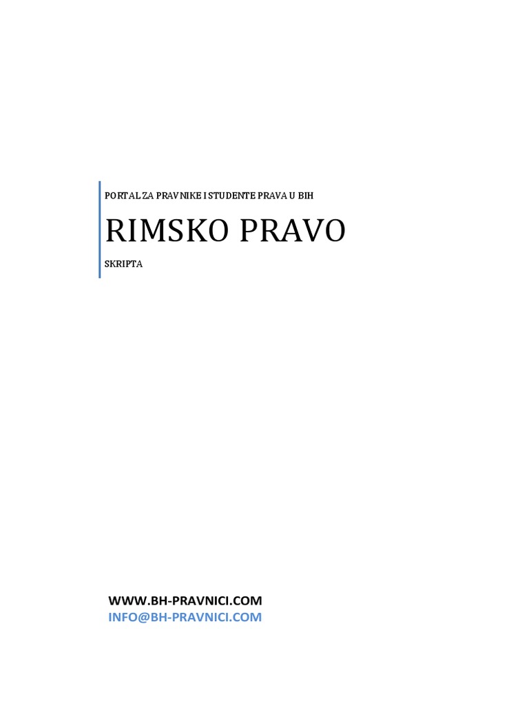 Rimsko Pravo - Skripta II | PDF
