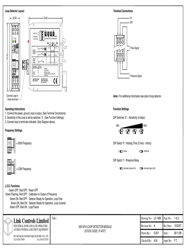 Vek m1h Manual | Relay | Detector (Radio)