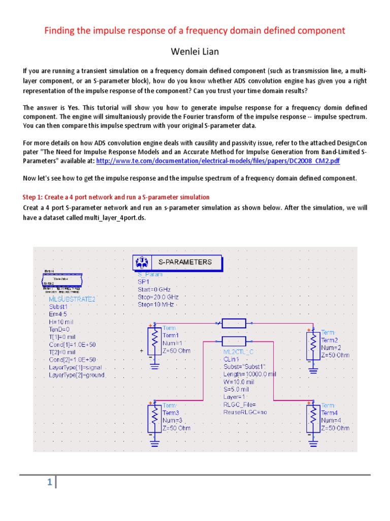 Impulse Response of Frequency Domain Component | PDF | Spectral Density ...