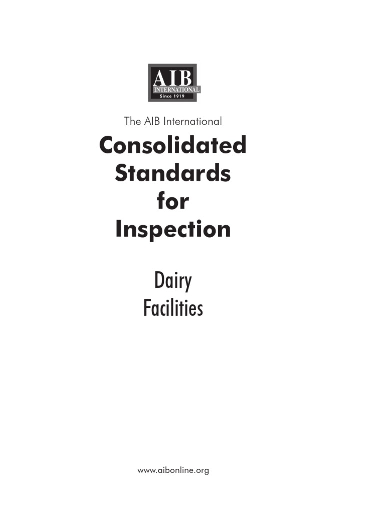 AIB Standards For Inspection Dairy-Plants | PDF | Food Safety | Pallet