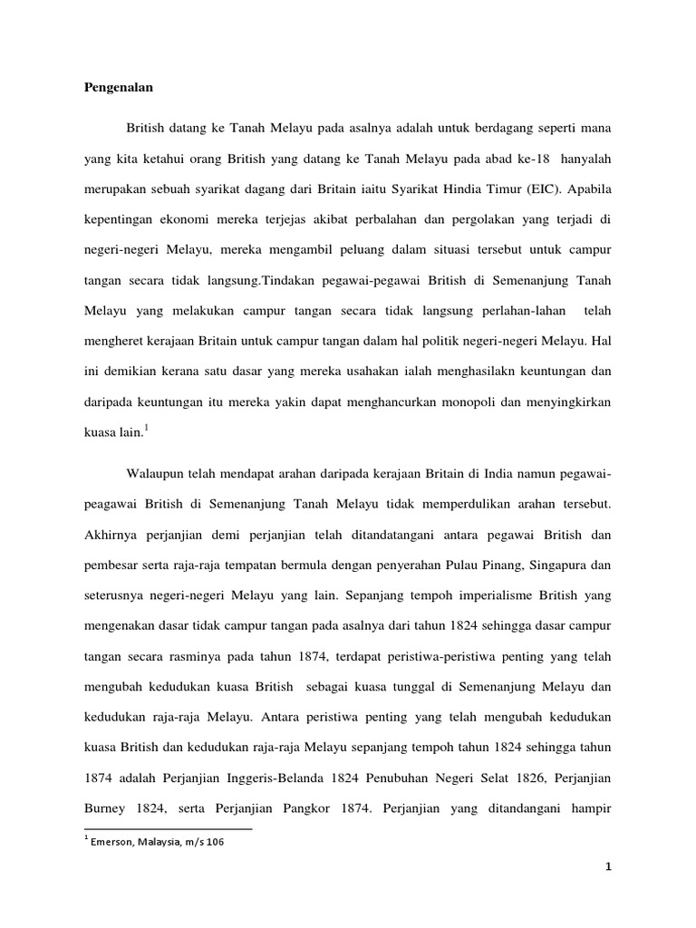 Kedudkan British Sebagai Kuasa Tunggal Dan Kedudukan Raja-Raja Melayu | PDF