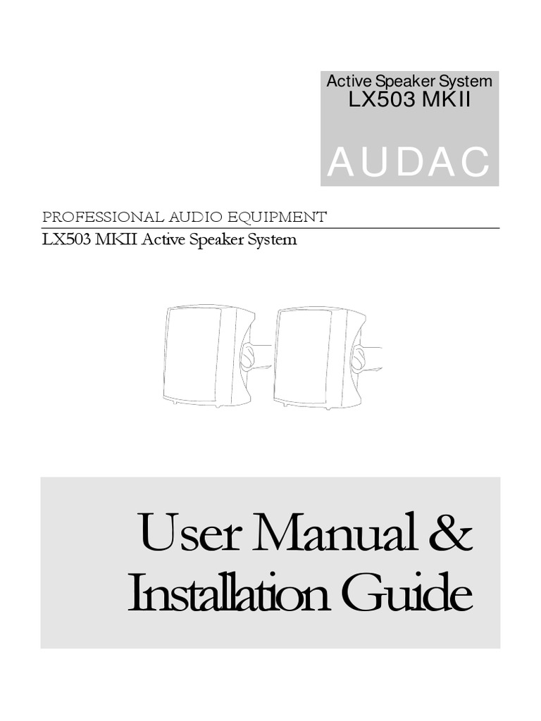 Audac Lx503 MKII Manual | PDF | Loudspeaker | Electrical Connector
