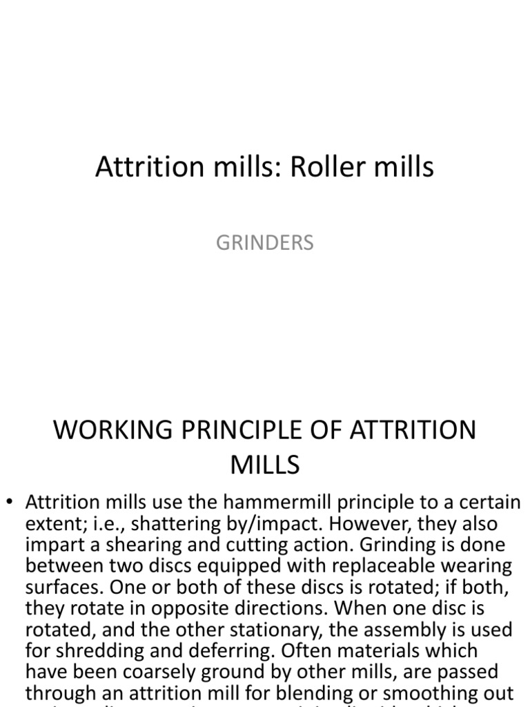 Attrition Mills | PDF | Mill (Grinding) | Materials Science