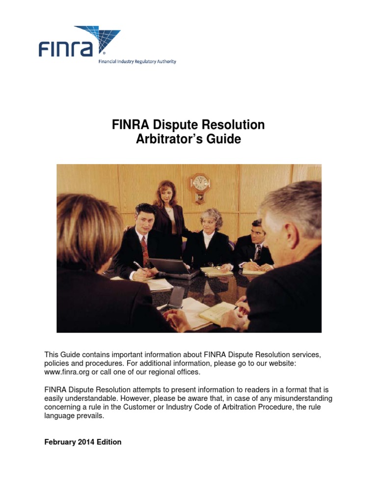 FINRA Dispute Resolution Guide | PDF | Financial Industry Regulatory ...