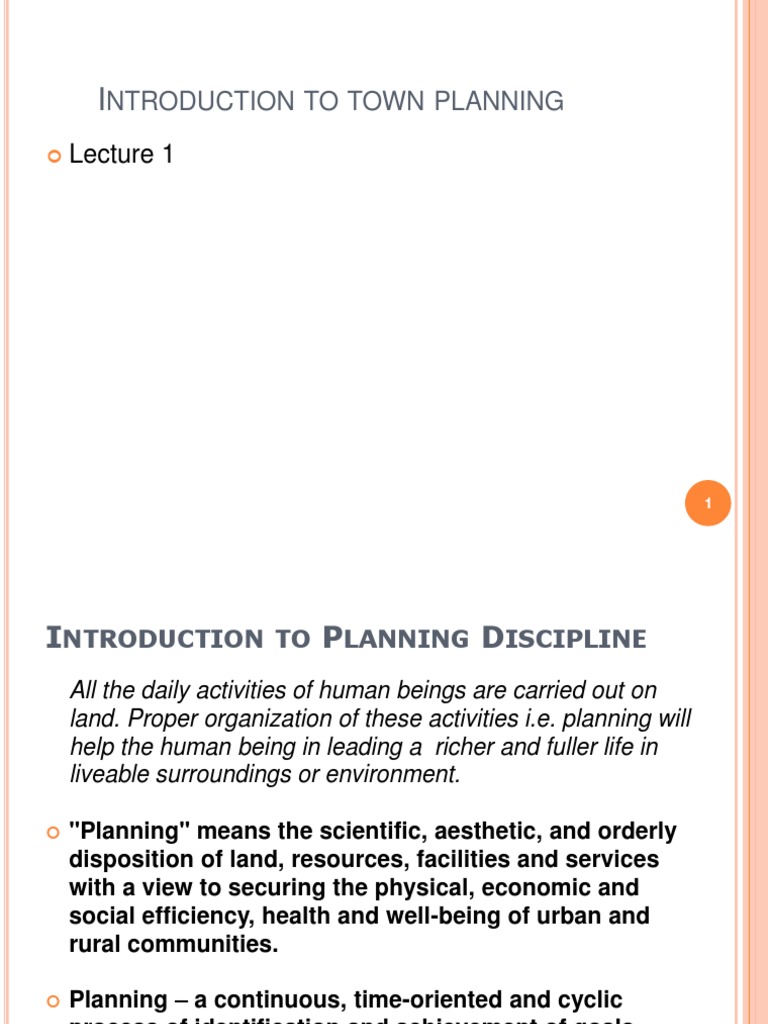 Town Planning Lecture 1 | Urban Planning | Land Use