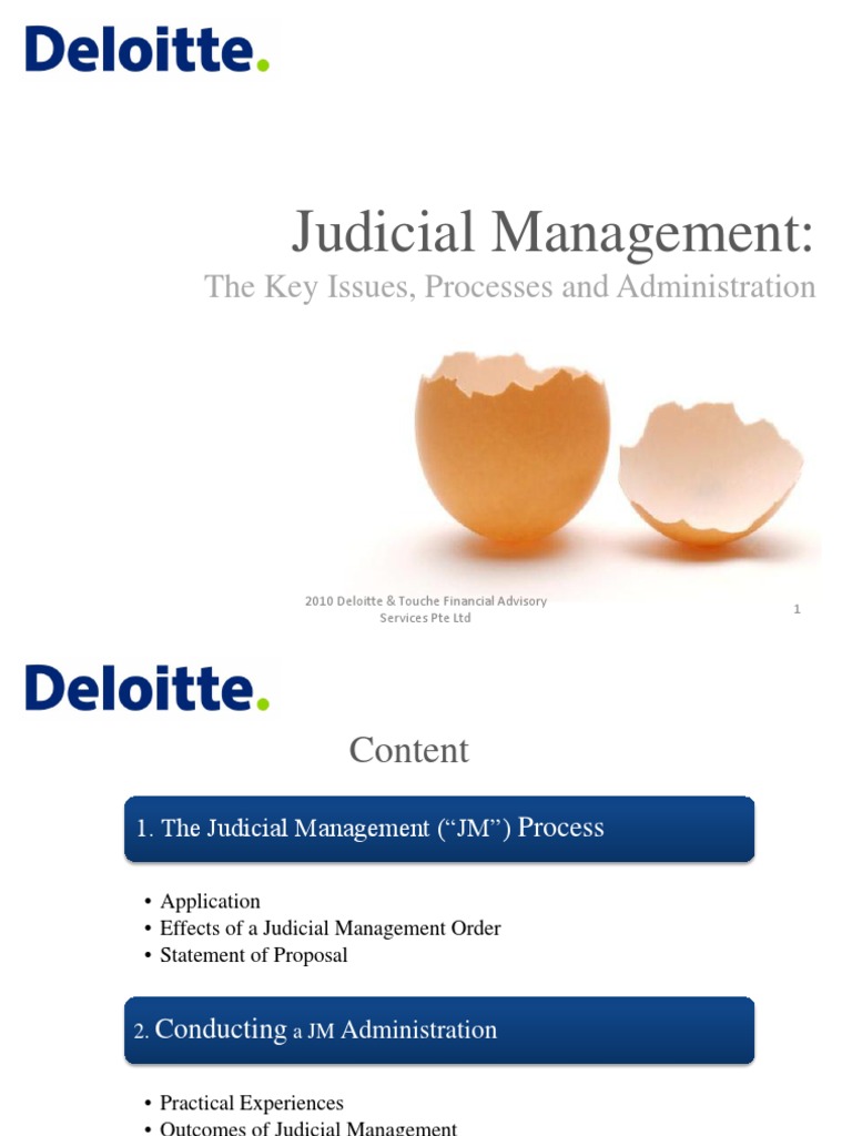 Judicial Management Essentials | PDF | Liquidation | Bankruptcy