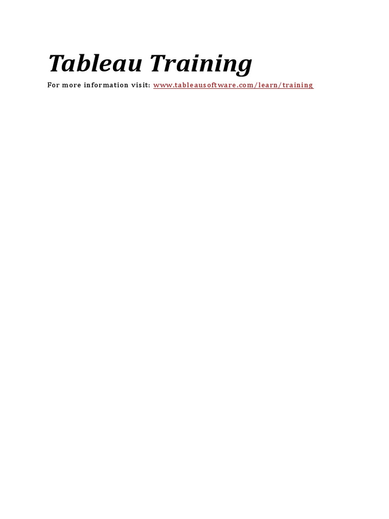 Tableau Training | PDF | Databases | Microsoft Excel