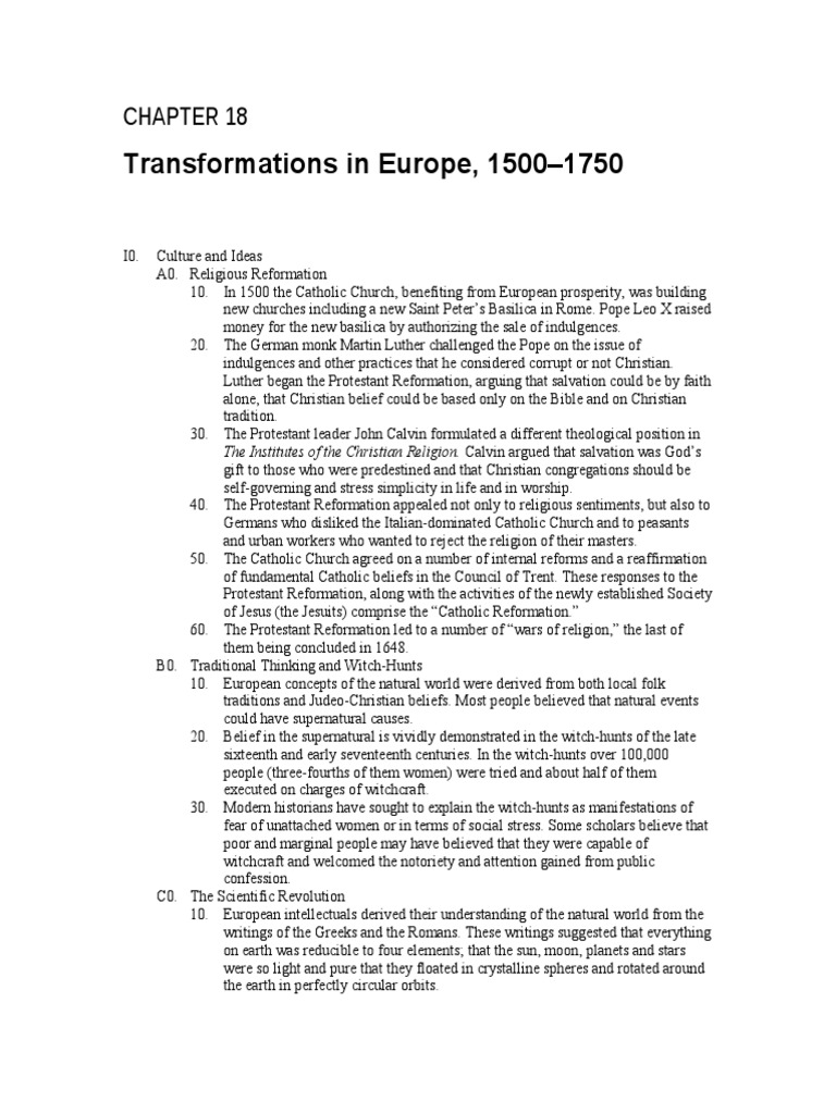 European Transformations: 1500-1750 | PDF | Protestantism | Age Of ...