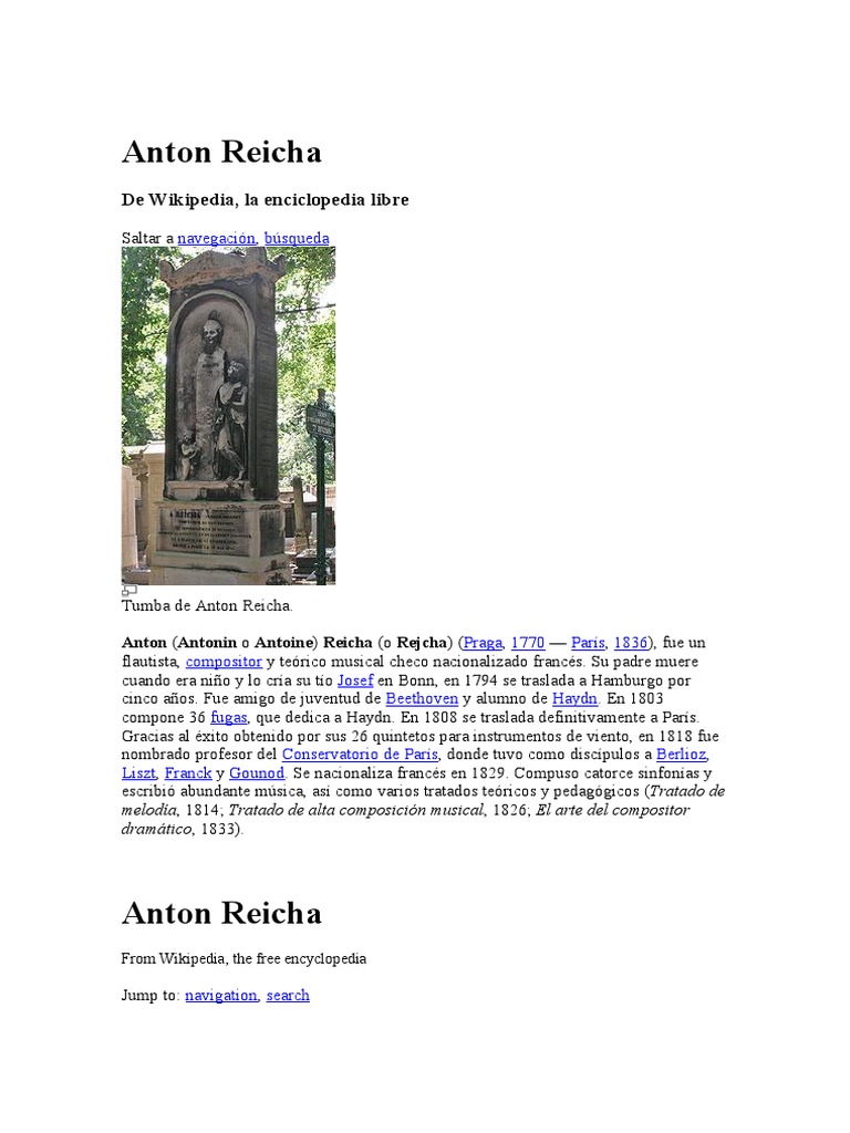 00 Anton Reicha | PDF | Classicism | Musical Compositions