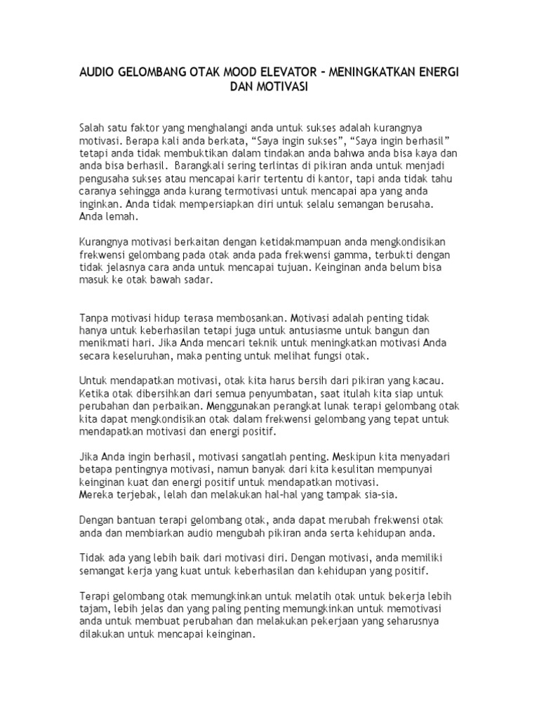 Audio Gelombang Otak Mood Elevator | PDF