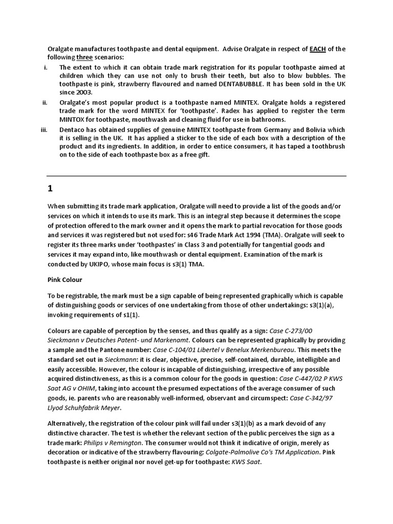 IP Essay On Trade Marks | PDF | Trademark | Trademark Distinctiveness