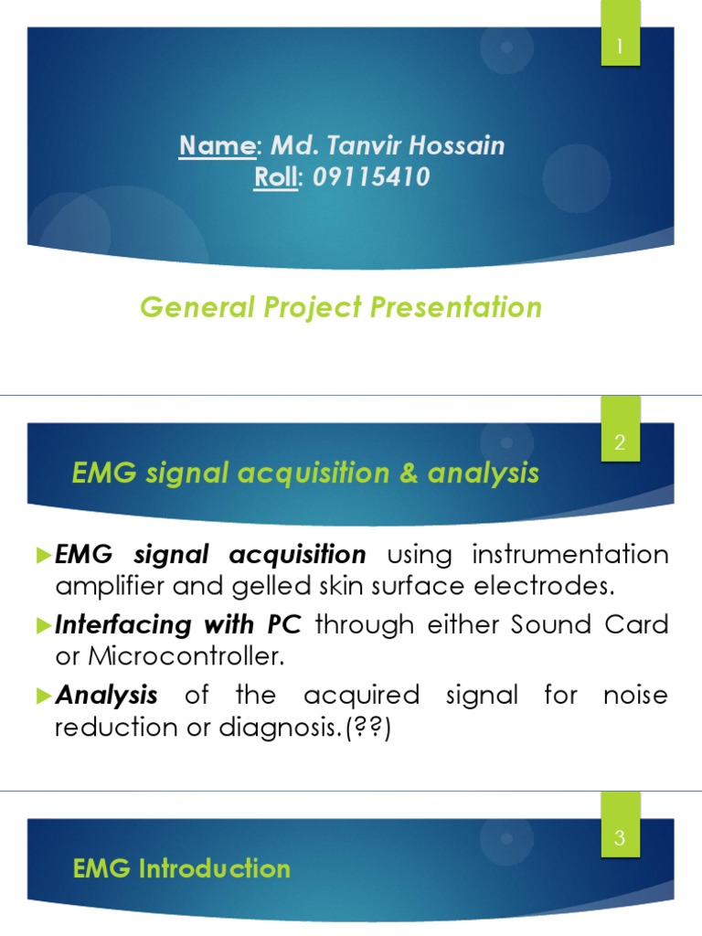 EMG Signal Acquisition and Analysis | PDF | Electromyography | Amplifier