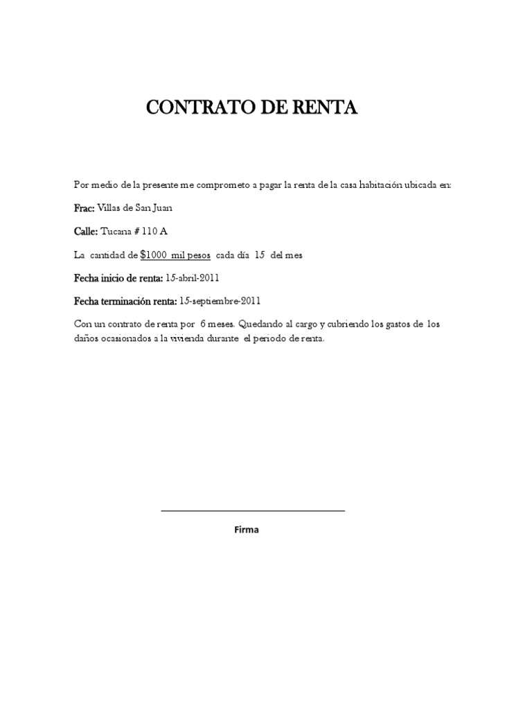 Contrato de Renta | PDF | Derecho