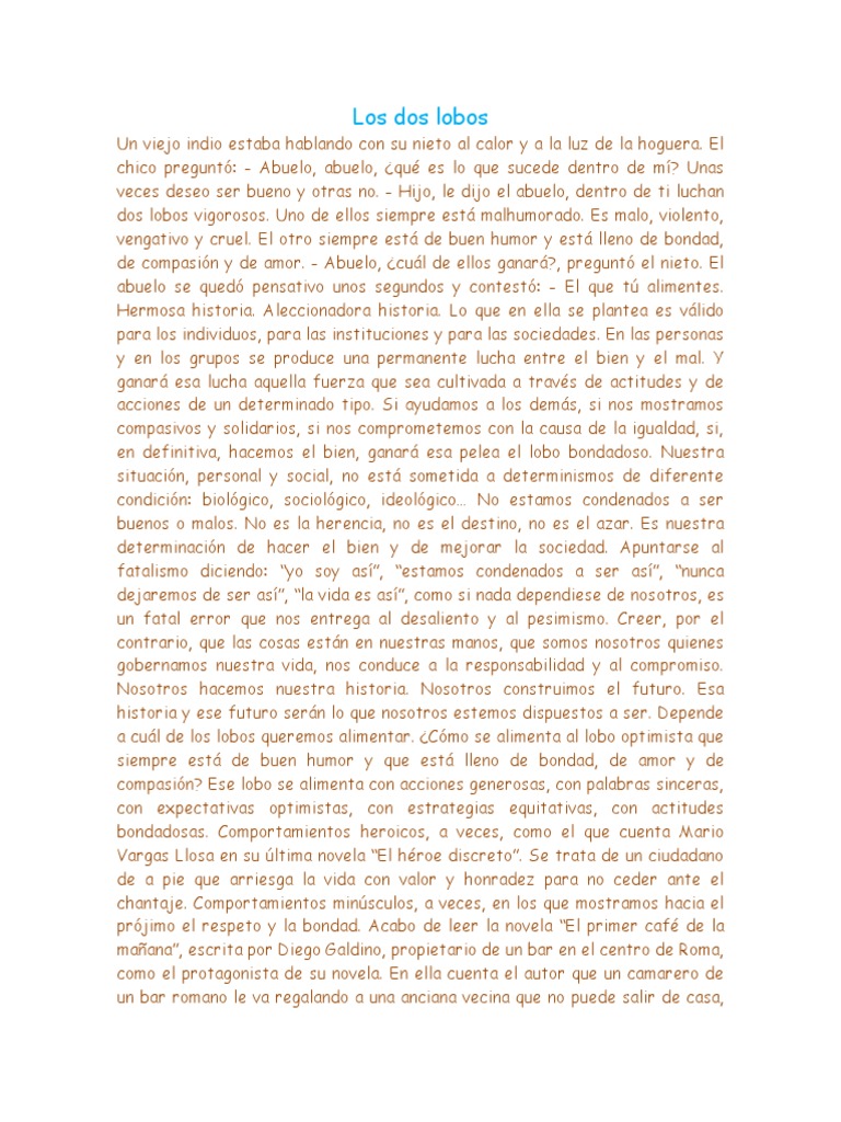 Los Dos Lobos | PDF | Felicidad | Amor