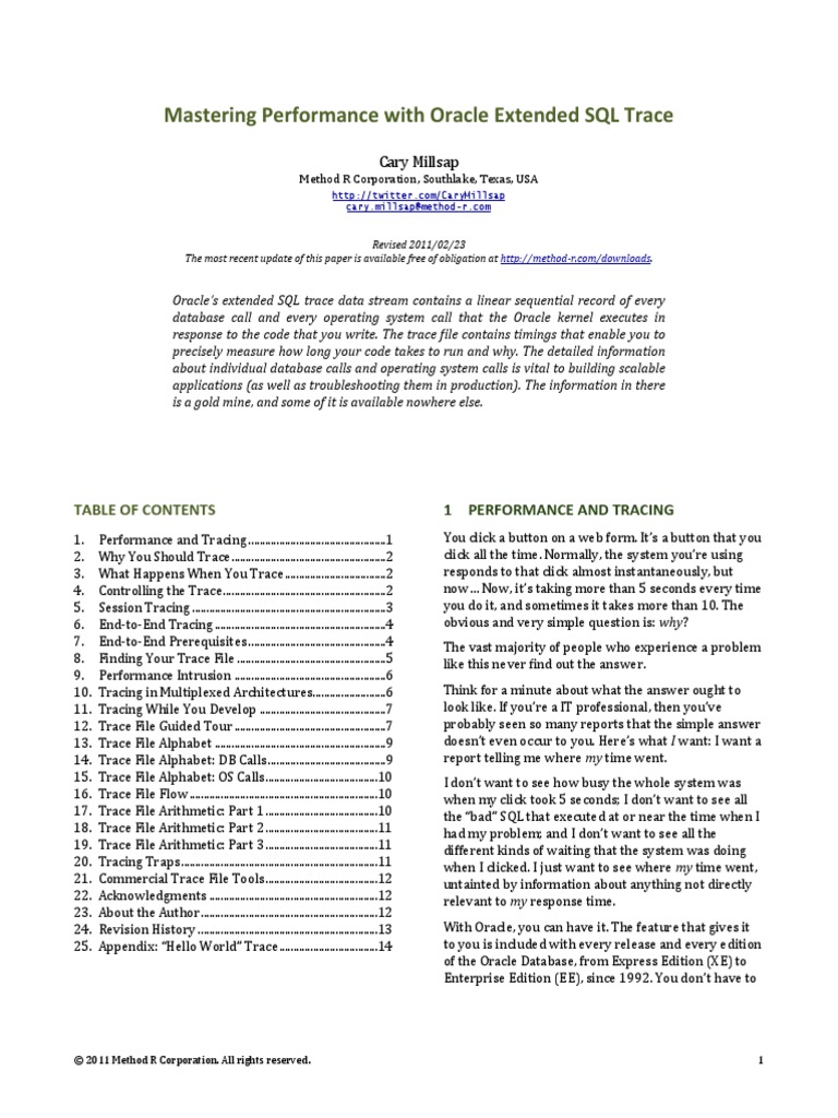 SQL Trace | PDF | Computers | Technology & Engineering
