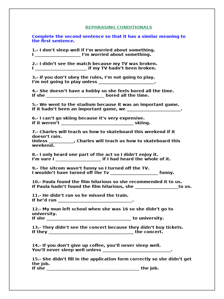 Rephrasing Conditionals | PDF