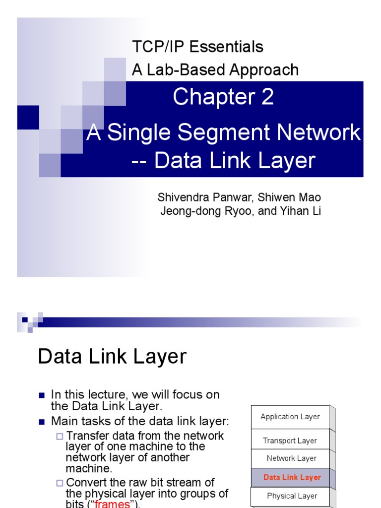 A Single Segment Network - Data Link Layer: TCP/IP Essentials A Lab-Based Approach | PDF ...