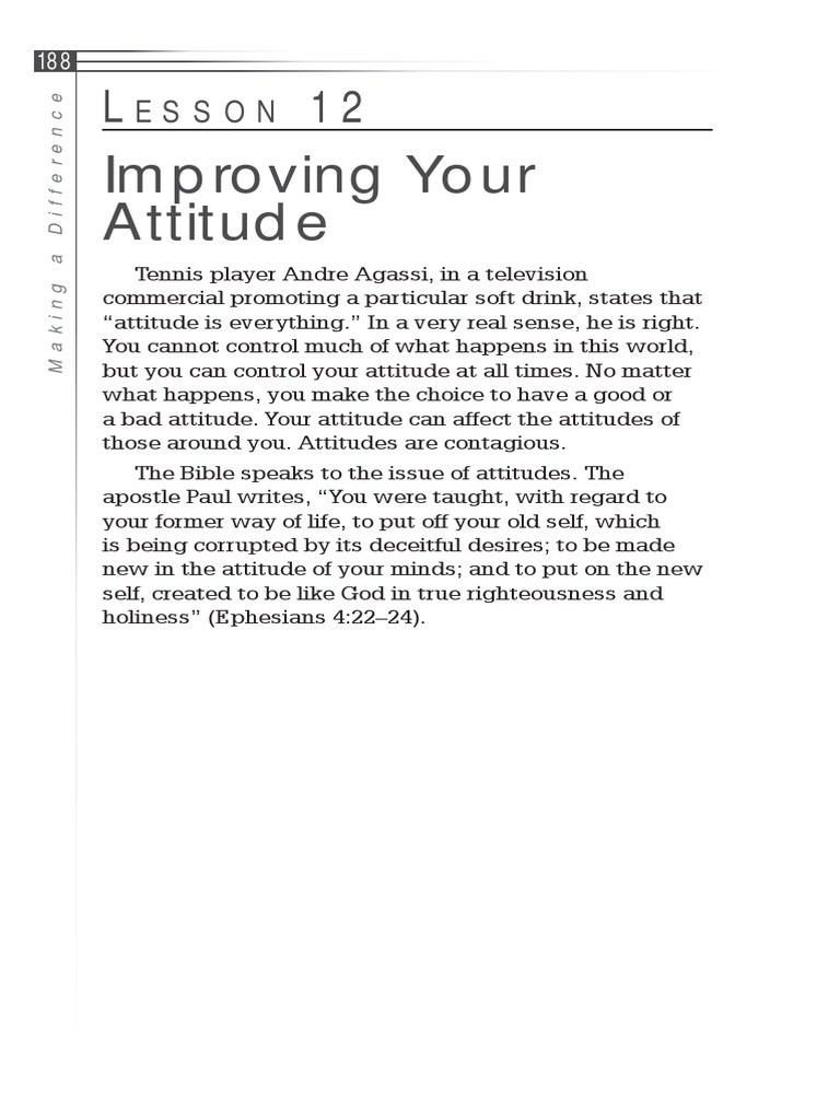 Improving Your Attitude | PDF | Anger | Attitude (Psychology)