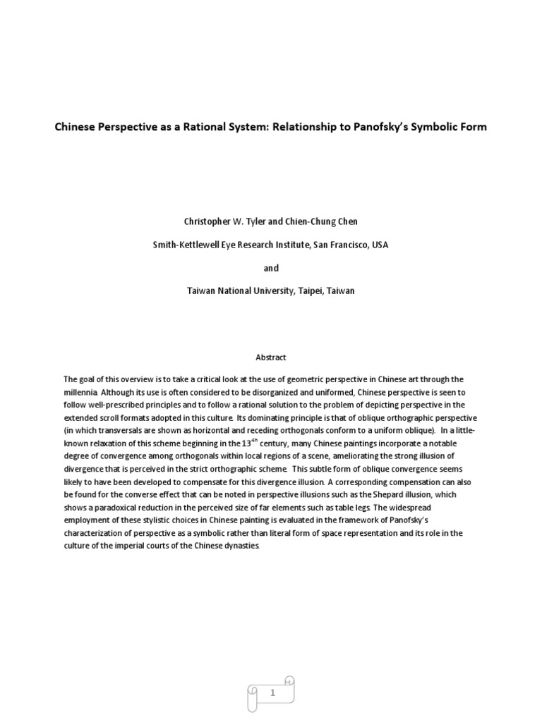 Chinese Perspective As A Rational System | PDF | Perspective (Graphical ...