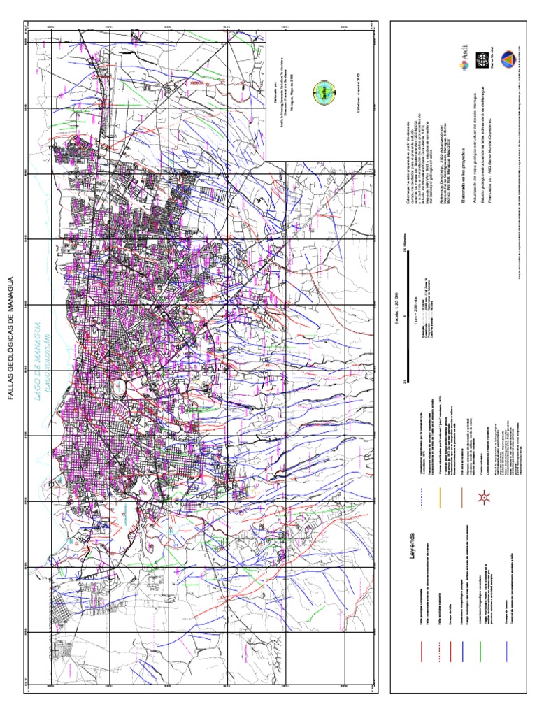 Plano de Fallas Ciudad de Managua, Nicaragua | Geología | Mapa | Prueba ...