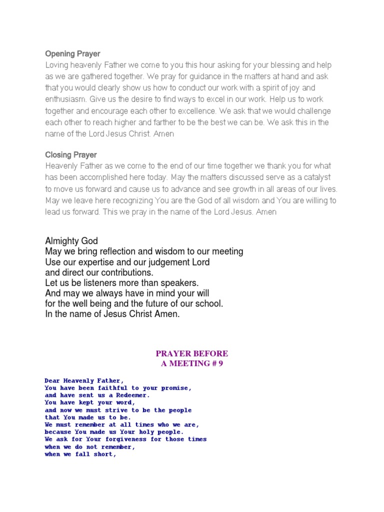 Opening Prayer | PDF | Amen | Prayer