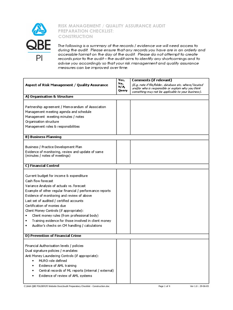 Construction Audit Prep Guide | PDF | Audit | Risk Management