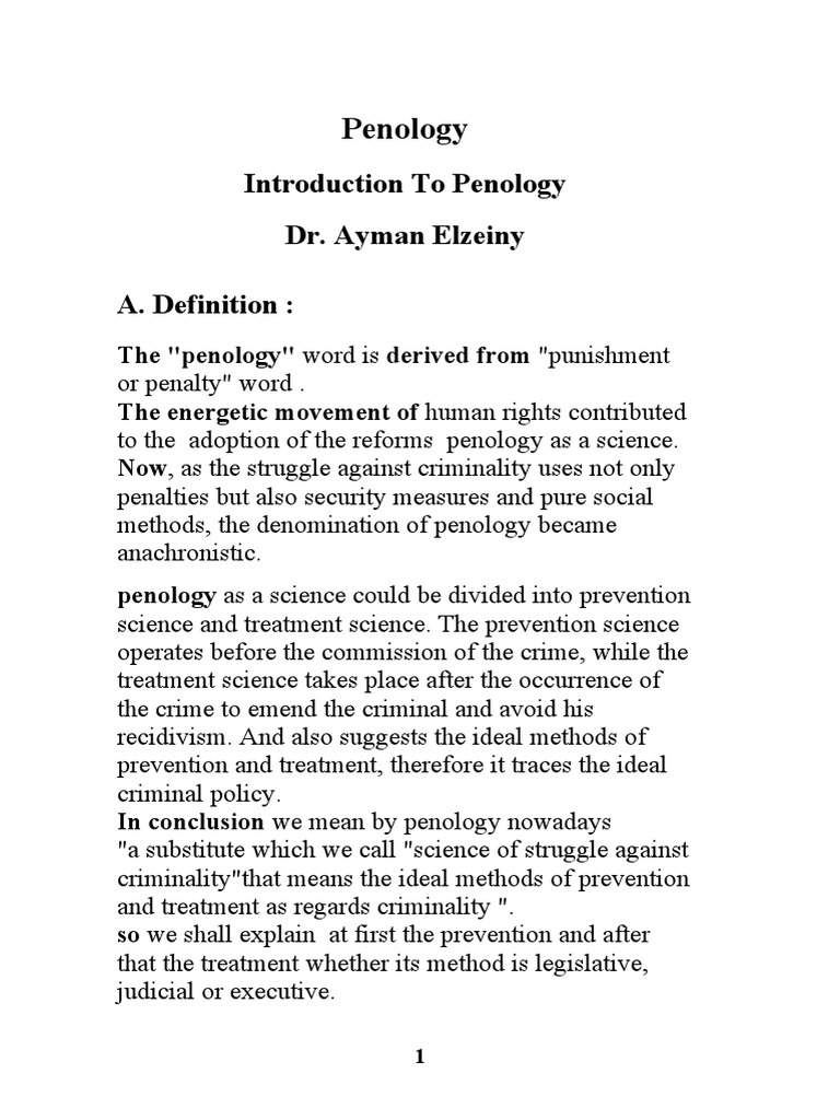 Understanding Penology Concepts | PDF | Deterrence (Legal) | Crime ...
