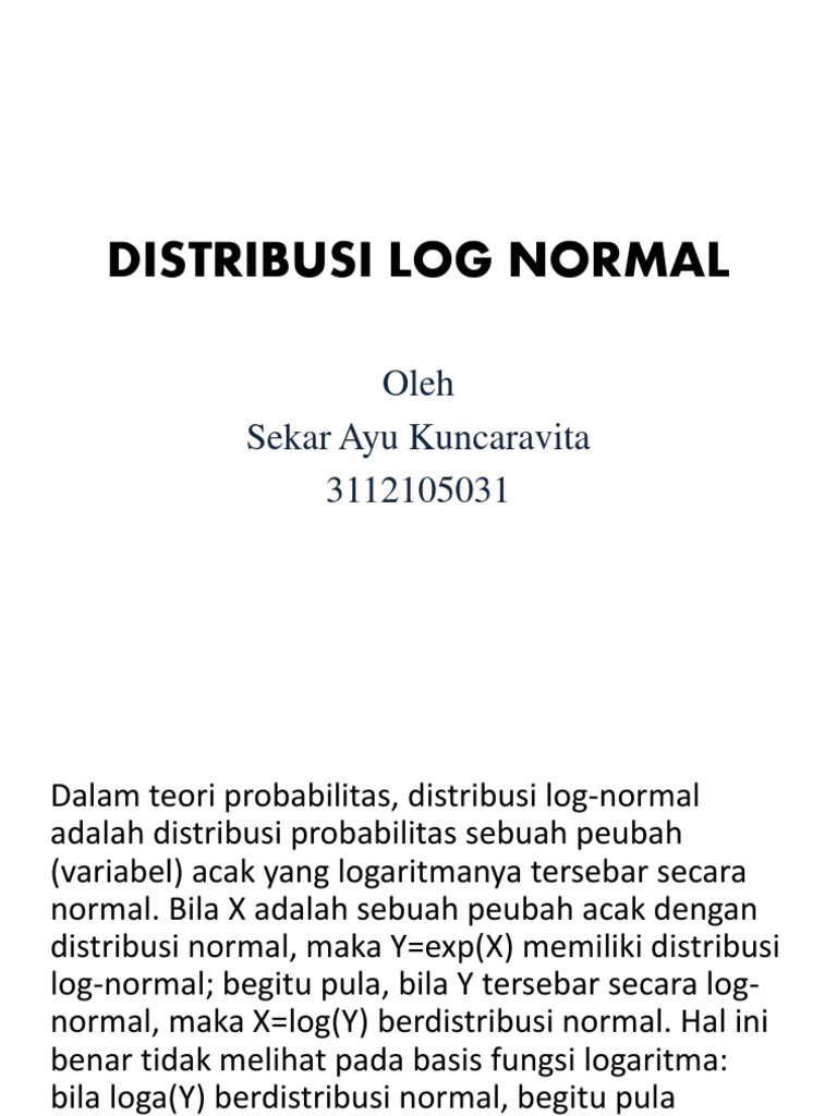 Distribusi Log-Normal: Penjelasan | PDF