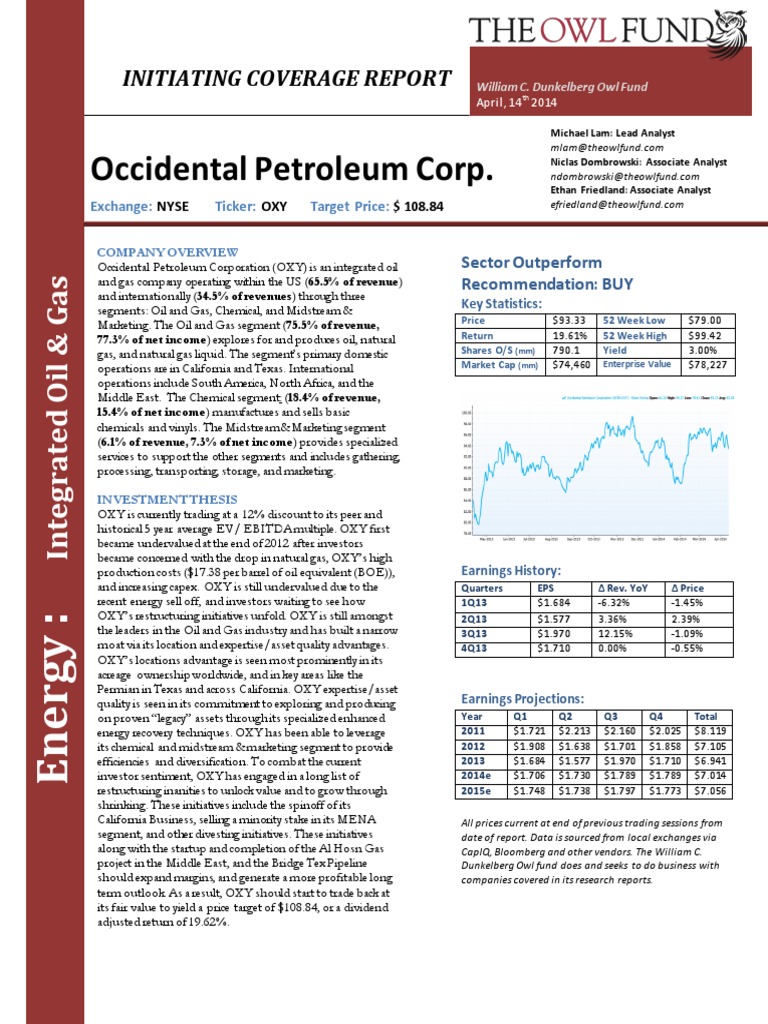 2023 Occidental Petroleum Coverage Report | PDF | Petroleum | Price Of Oil