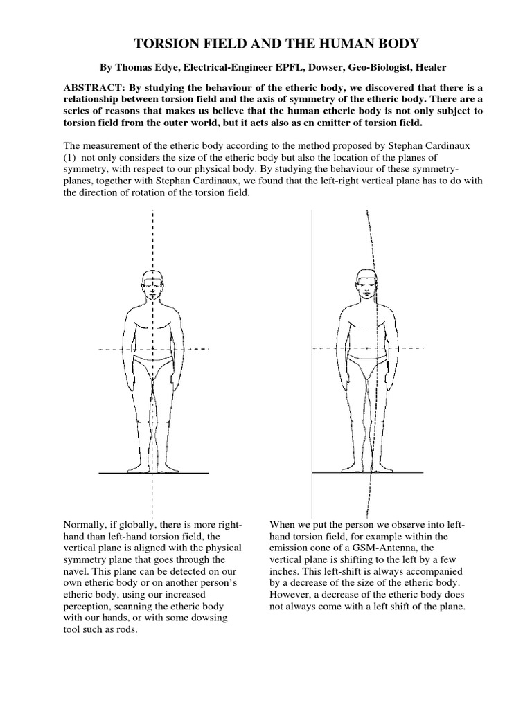 Torsion Field and The Human Body | PDF | Dowsing | Electromagnetic ...