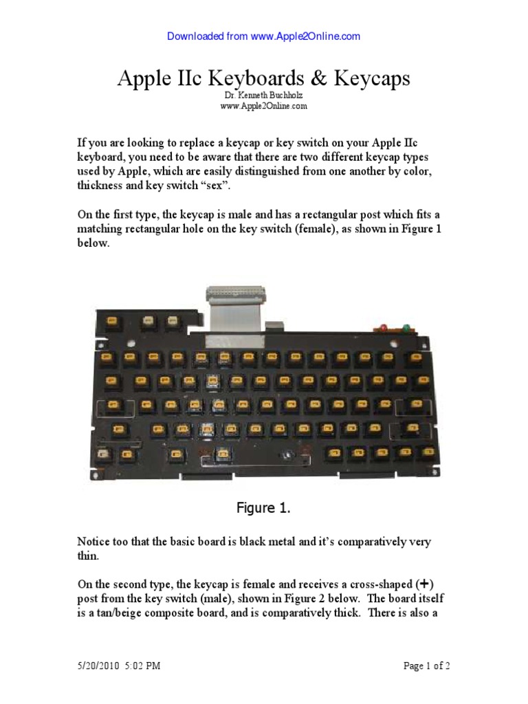 Apple Iic Keyboards & Keycaps: Dr. Kenneth Buchholz | PDF