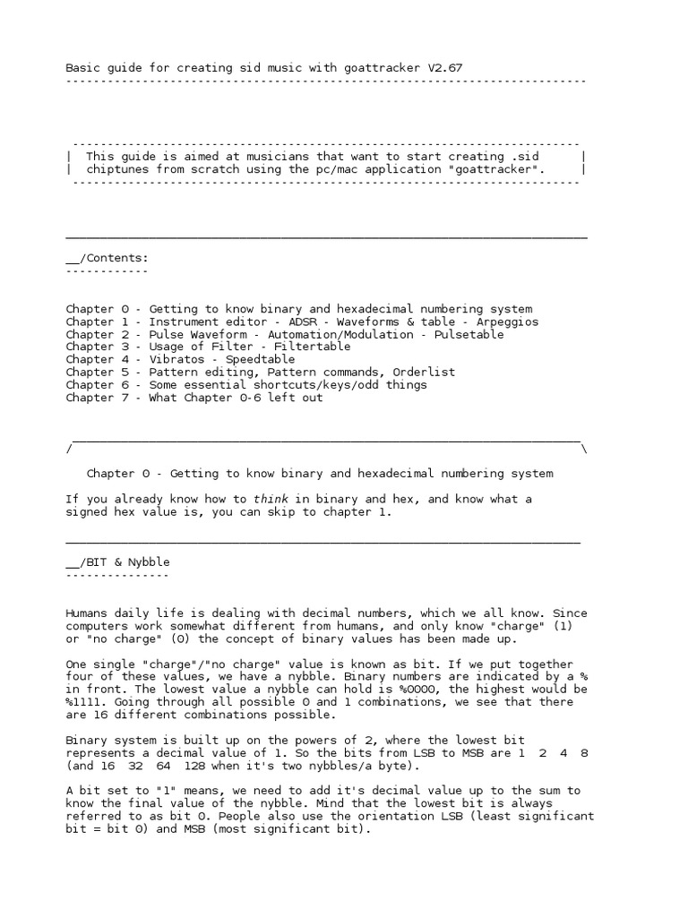 Goattracker Tutorial | PDF | Synthesizer | Low Pass Filter