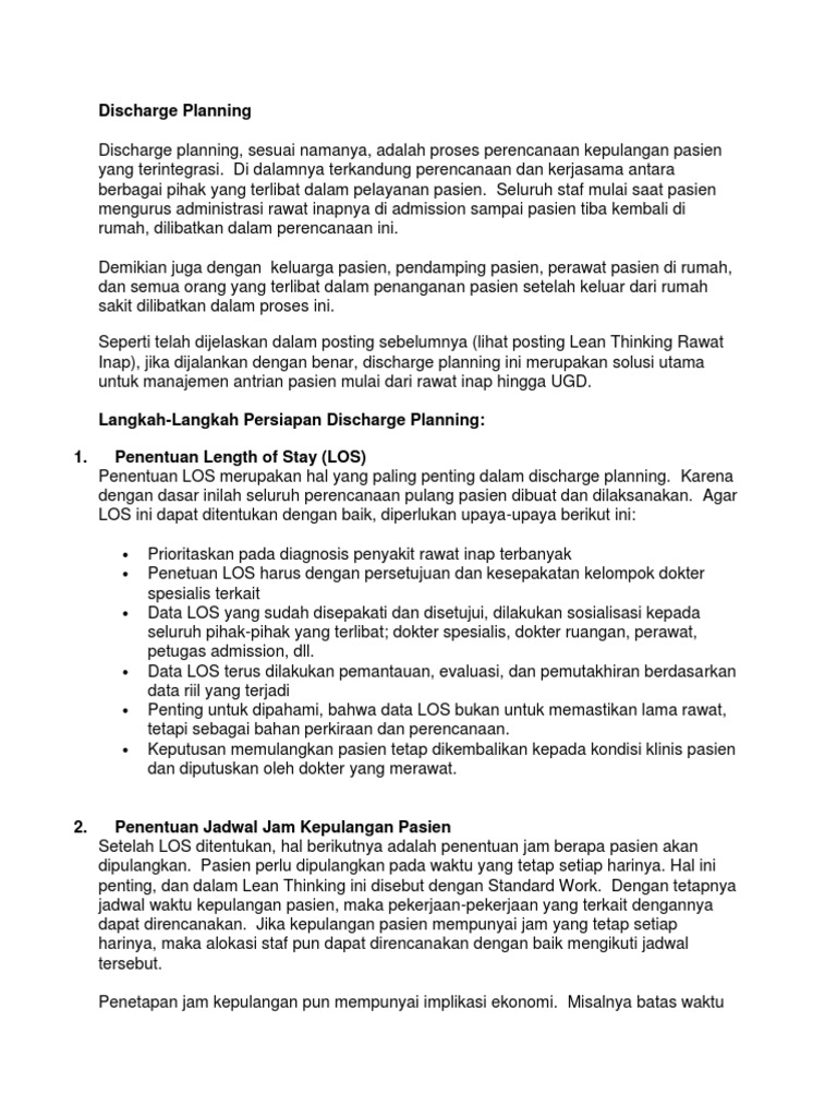 Discharge Planning | PDF