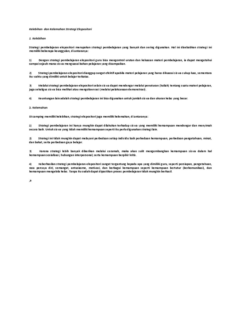 Kelebihan Dan Kekurangan Pendekatan Inquiry-Discovery | PDF | Karier & Perkembangan