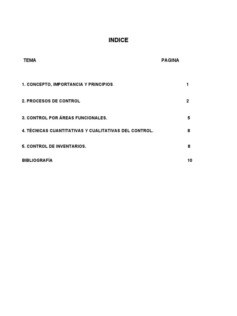 Control Concepto, Importancia y Principios | PDF | Inventario ...
