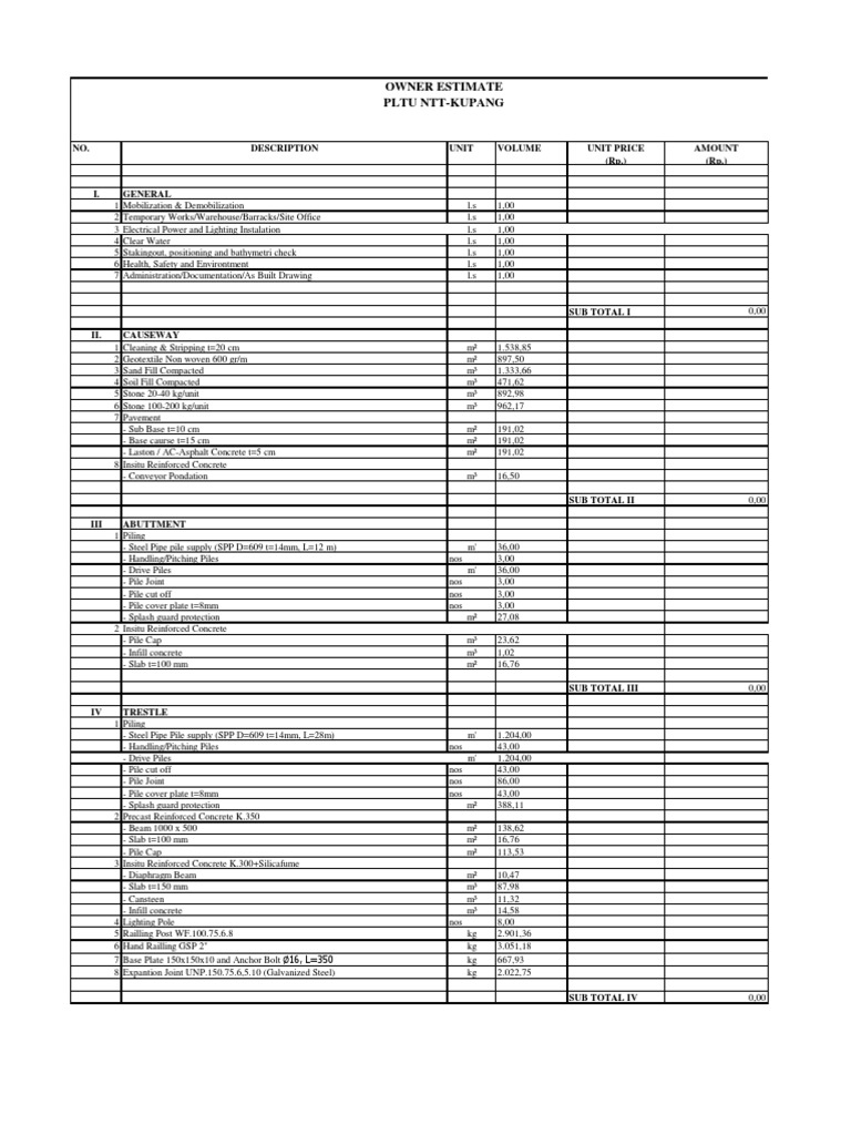 (219234265) Boq | PDF | Deep Foundation | Reinforced Concrete