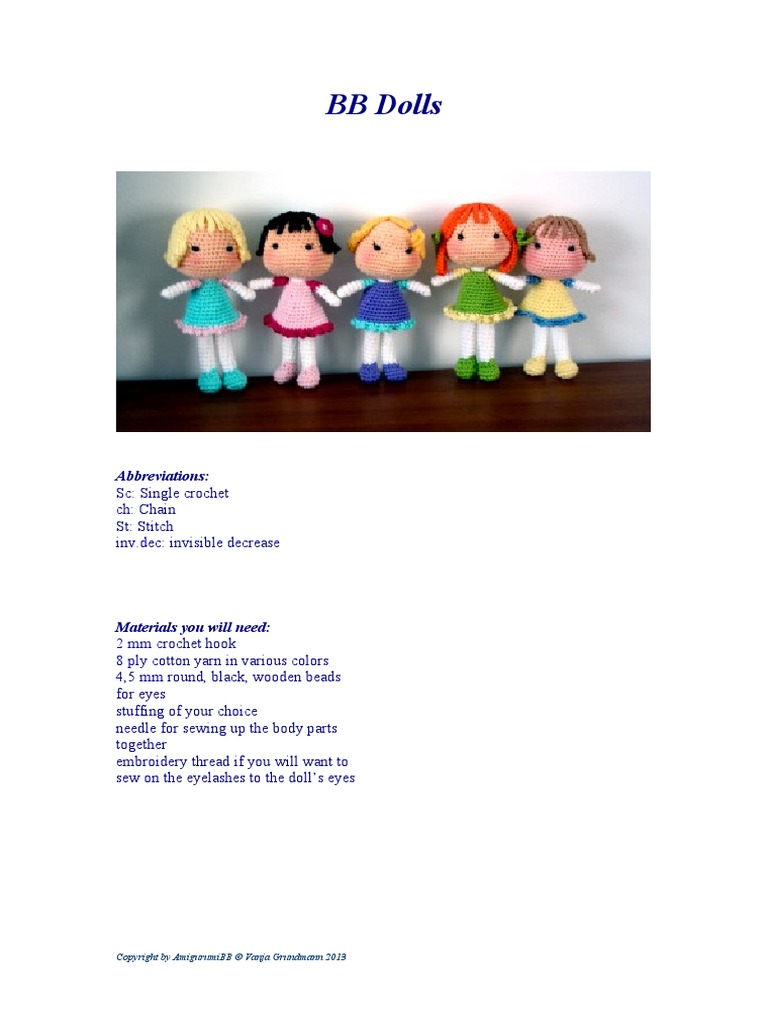 BB Dolls | PDF | Crochet | Yarn