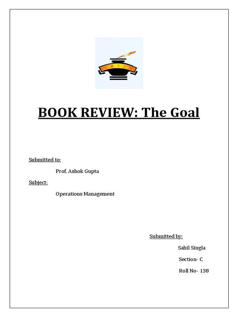 Book Review-The Goal Book | PDF | Profit (Accounting) | Inventory